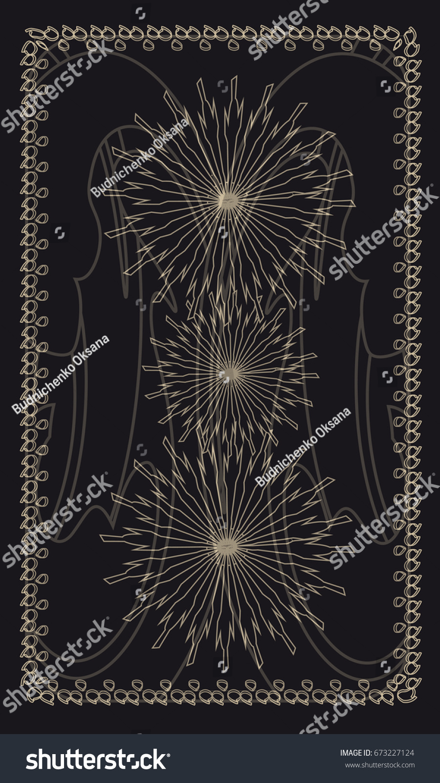 Tarot Cards Back Design Abstract Pattern Stock Vector 673227124 ...