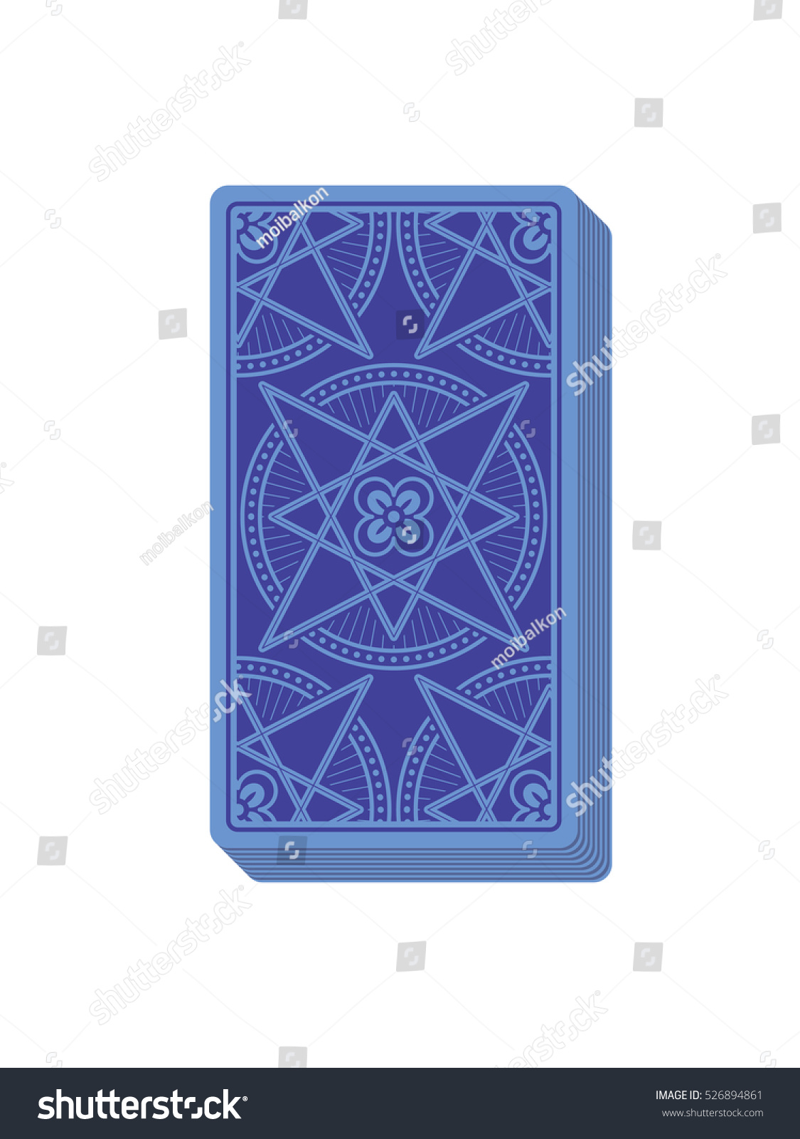 Tarot Cards Reverse Side Deck Stack Stock Vector (Royalty Free) 526894861