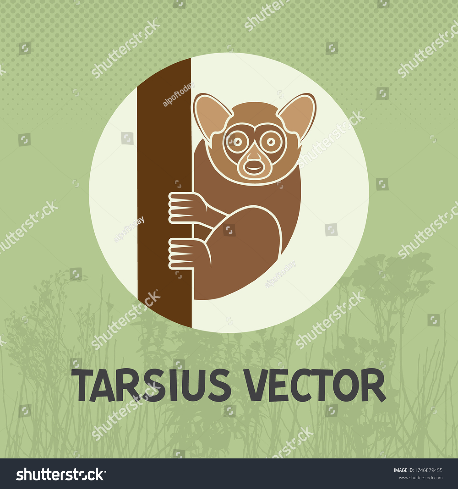 Tarsius Sulawesi Vector Design Background Stock Vector (Royalty Free ...