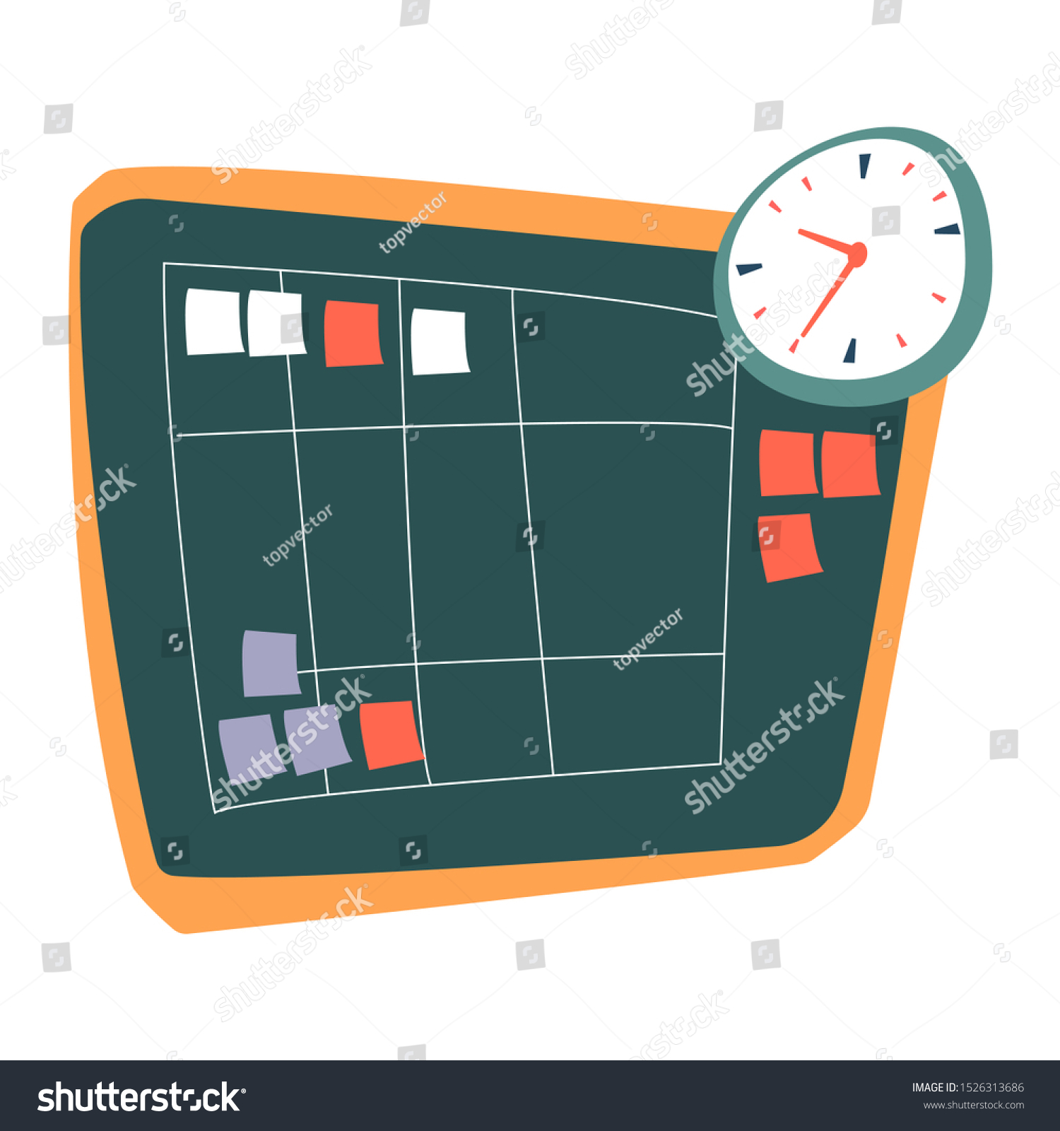 Taskboard Squared Table Stickers Vector Time Stock Vector (Royalty Free ...