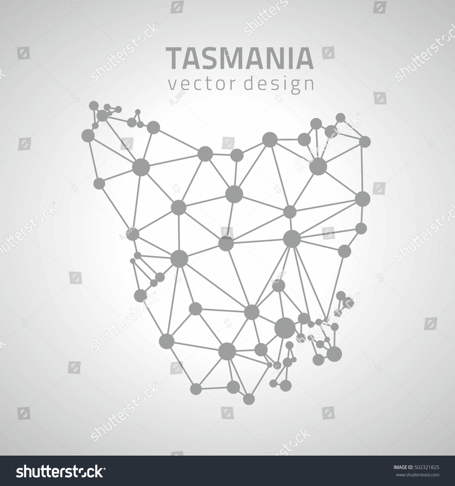 Tasmania Dot Grey Vector Contour Perspective Stock Vector (Royalty Free ...
