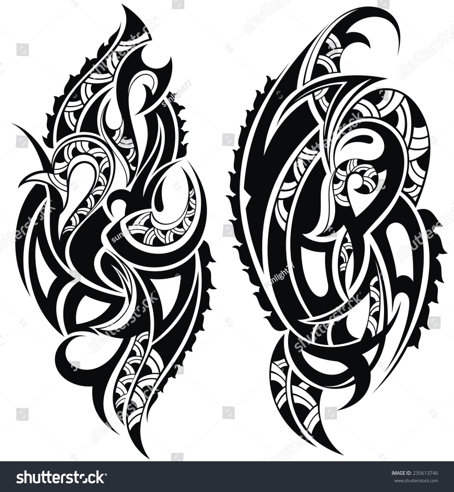 Diseño de tatuajes: vector de stock (libre de regalías) 235613746 ...