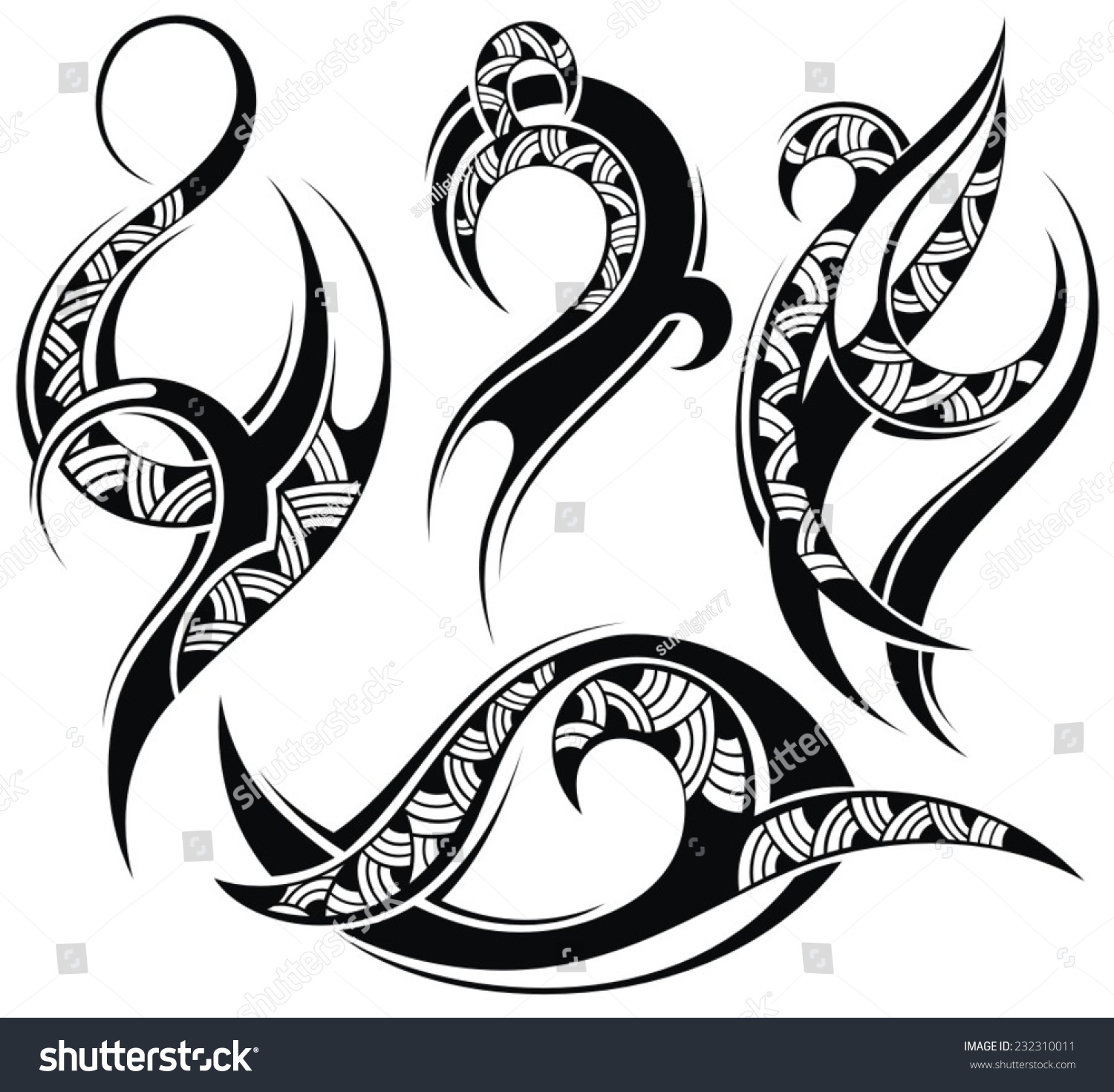 Tattoo Design Elements: Stock-Vektorgrafik (Lizenzfrei) 232310011 ...