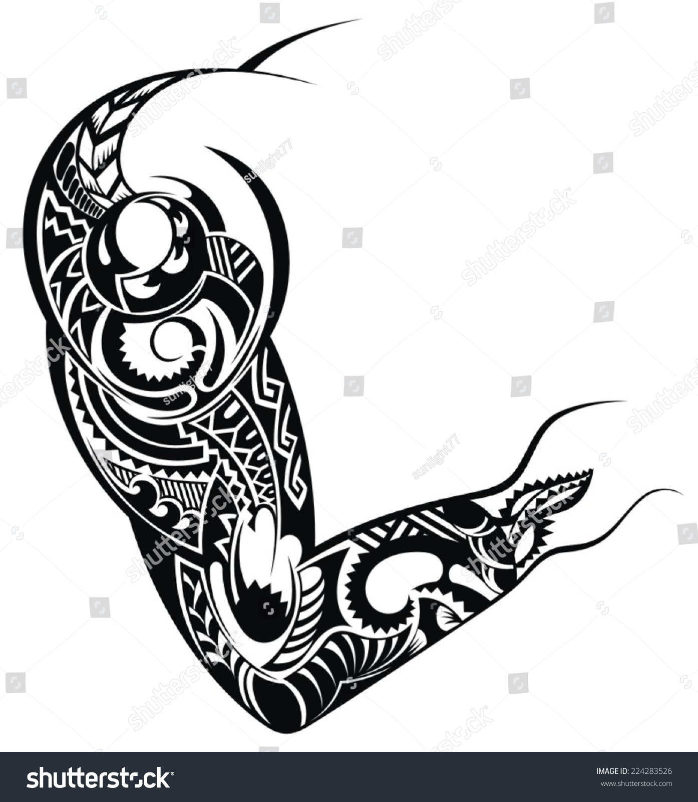 Tattoo Design Shoulder Stock Vector (Royalty Free) 224283526 | Shutterstock