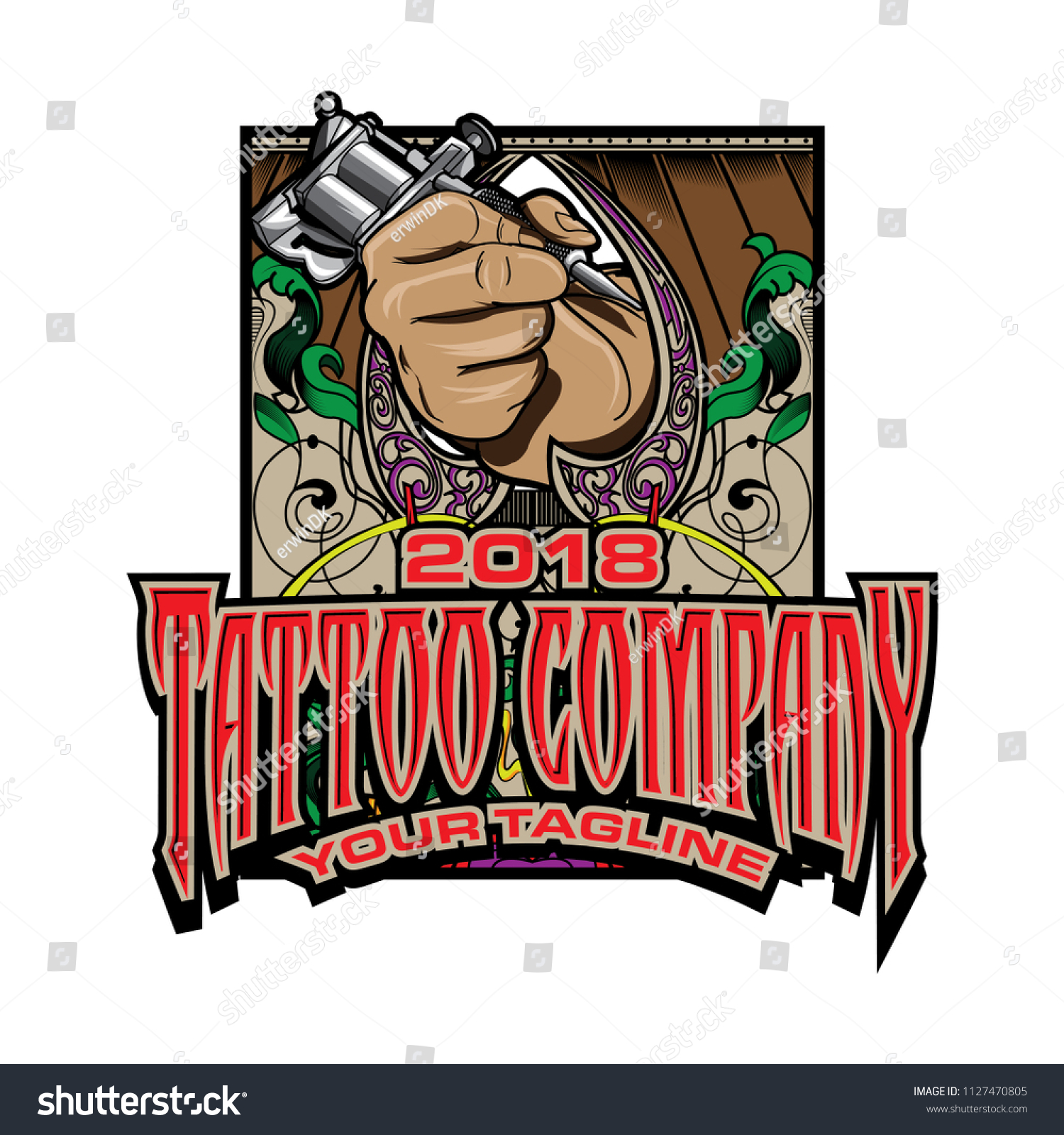 Tattoo Icon Logo Art Vector: เวกเตอร์สต็อก (ปลอดค่าลิขสิทธิ์) 1127470805
