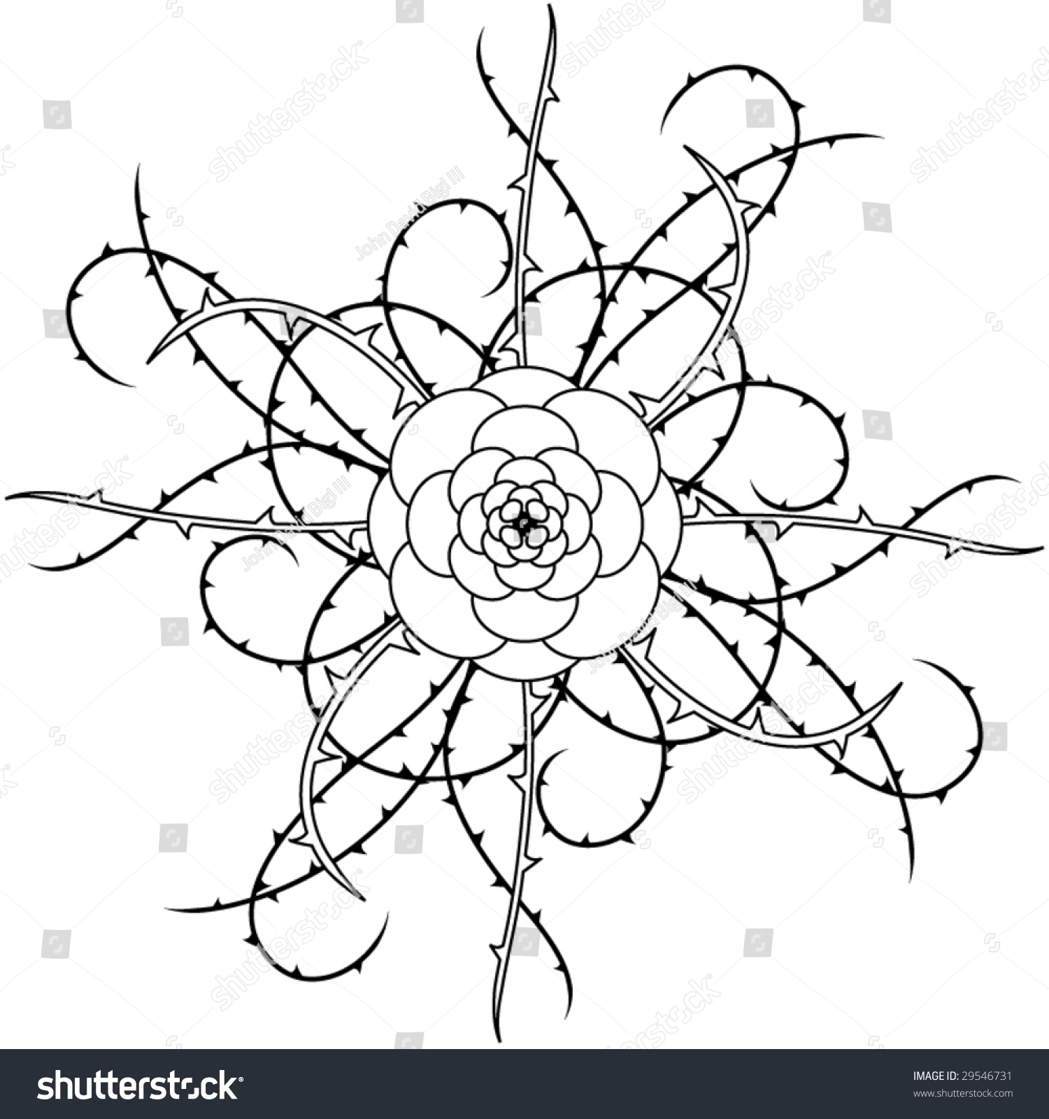 Tattoo Inspired Rose Thorns Vector Design Stock Vector (Royalty Free ...