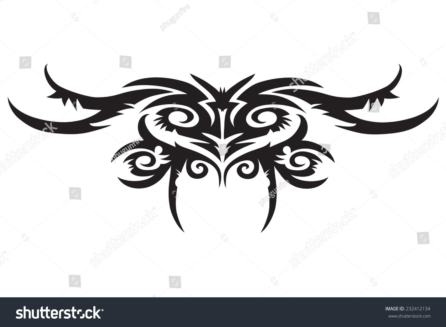 Tattoos Back Shoulders Stock Vector (Royalty Free) 232412134 | Shutterstock
