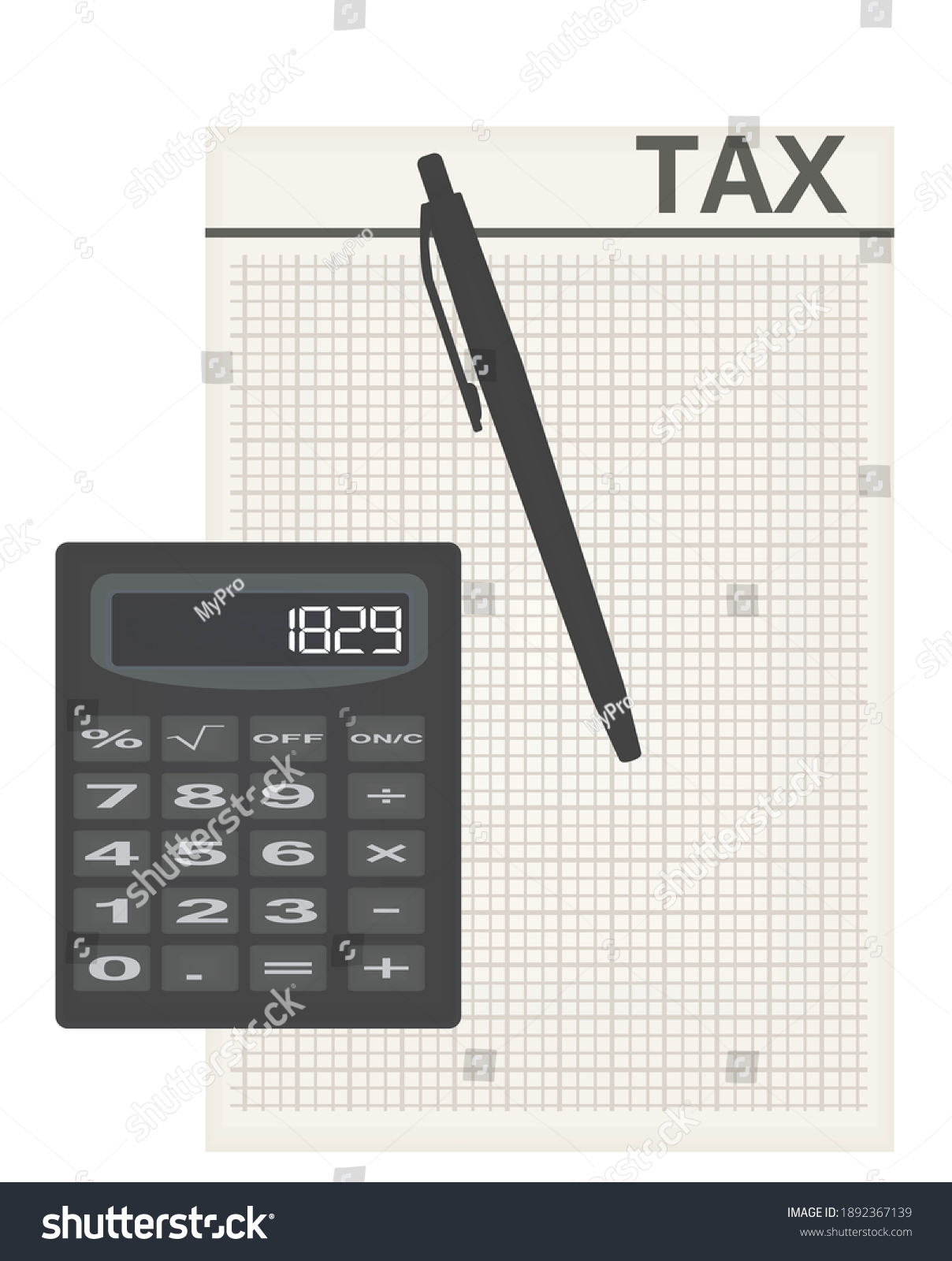 Tax Calculation Concept Vector Illustration Stock Vector (Royalty Free ...