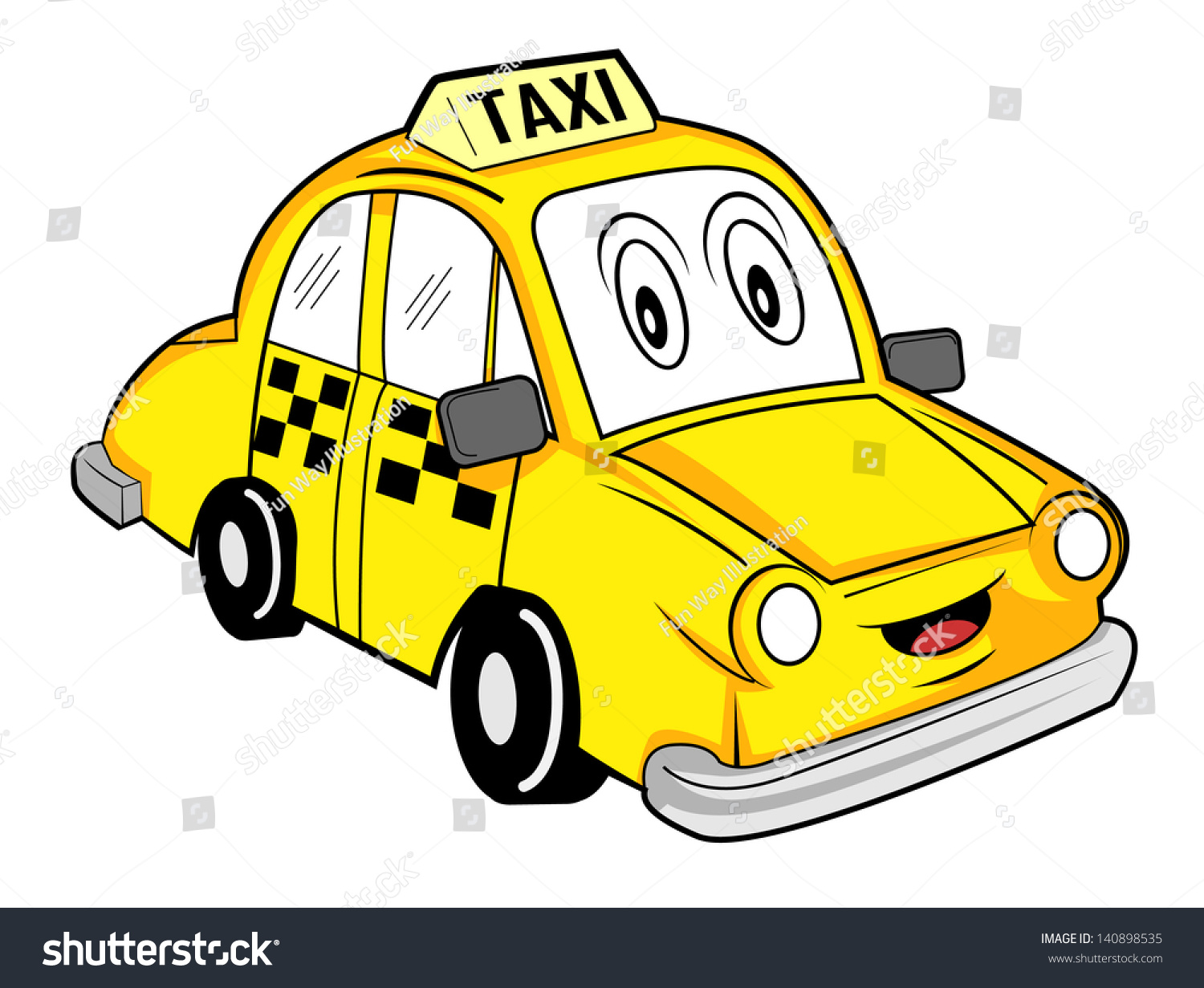 Taxi Cartoon Stock Vector (Royalty Free) 140898535
