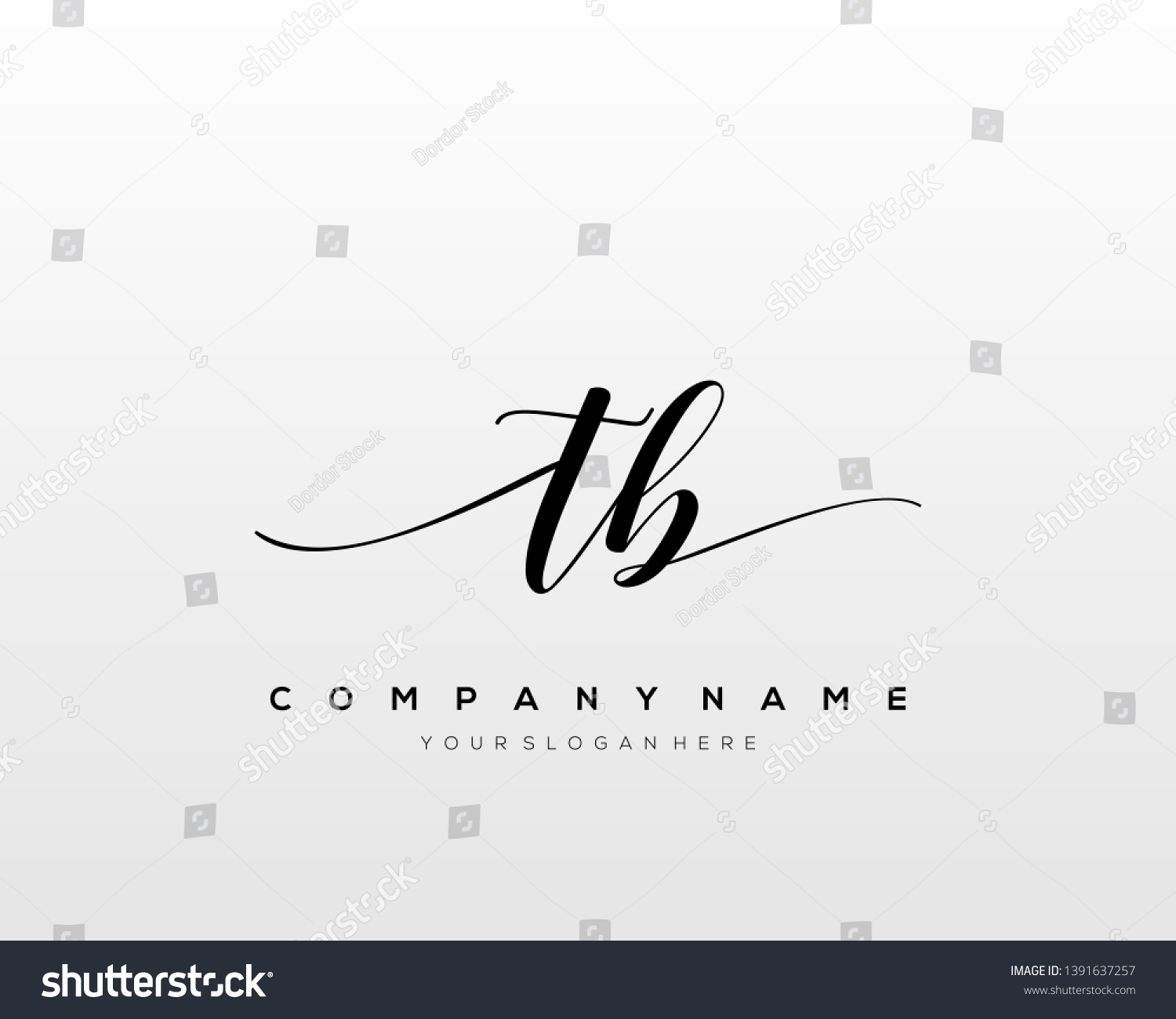 Tb Handwriting Initial Logo Vector Stock Vector (Royalty Free ...