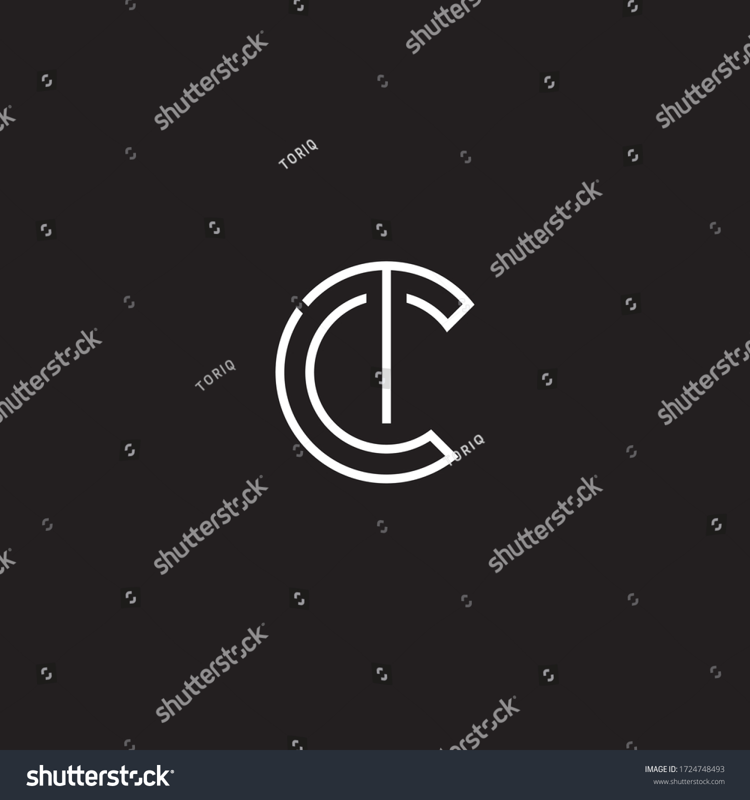 Letras iniciales TC logotipo elegante de: vector de stock (libre de ...