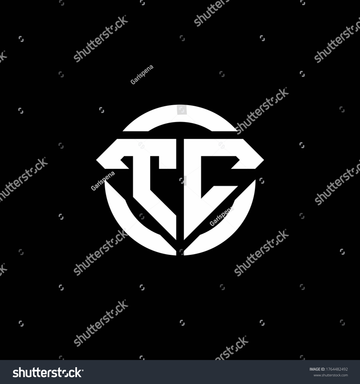 Tc Monogram Logo Diamond Shape Ring Stock Vector (Royalty Free ...