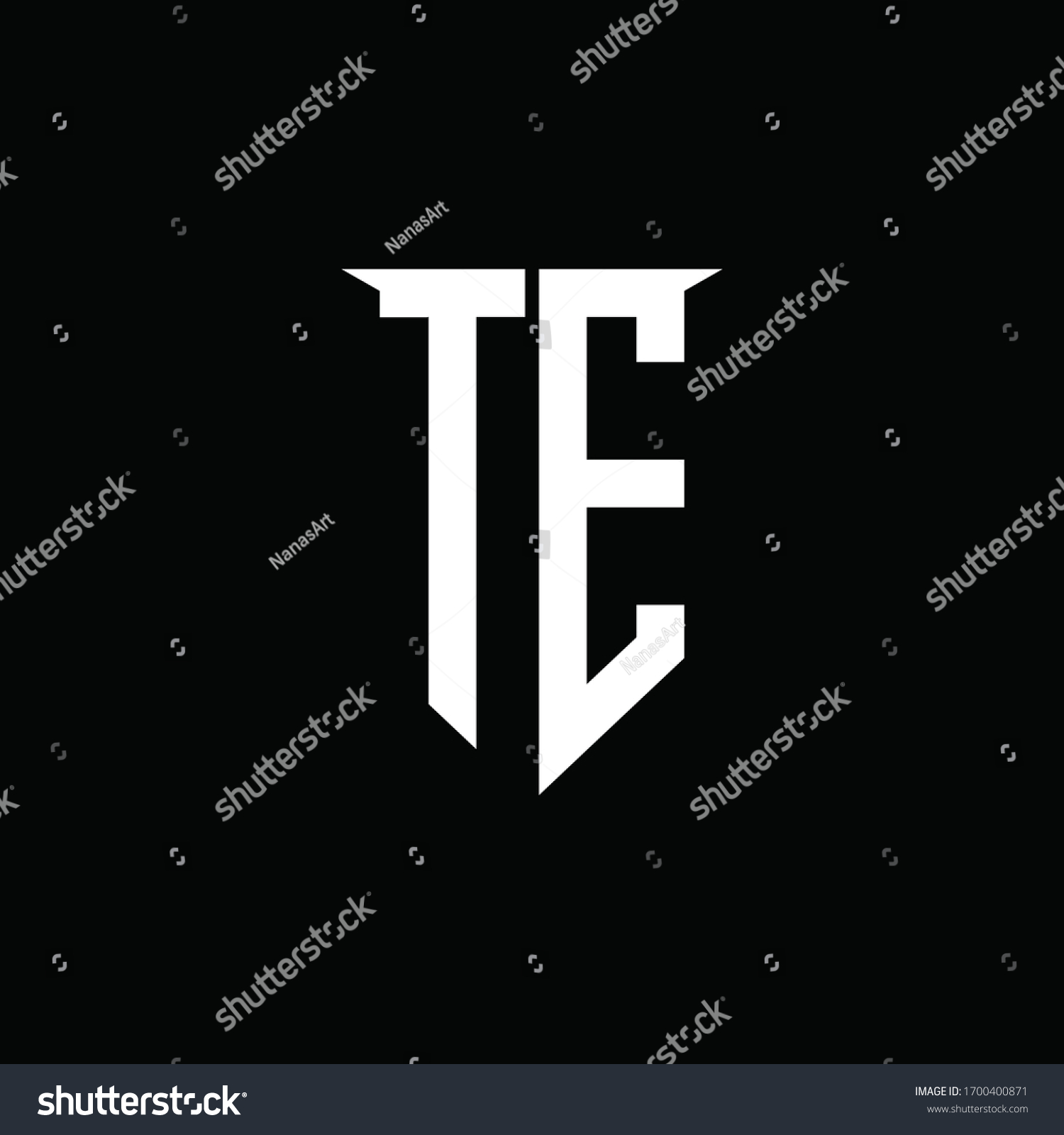 Monograma del logotipo TE con plantilla: vector de stock (libre de ...