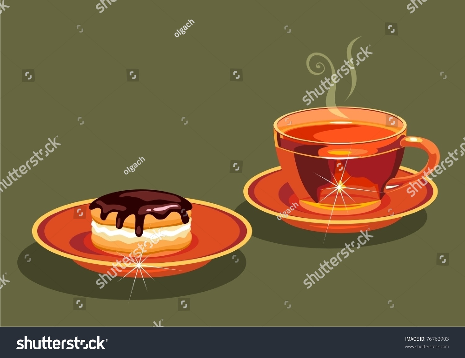 Tea Cake Stock Vector (Royalty Free) 76762903 | Shutterstock