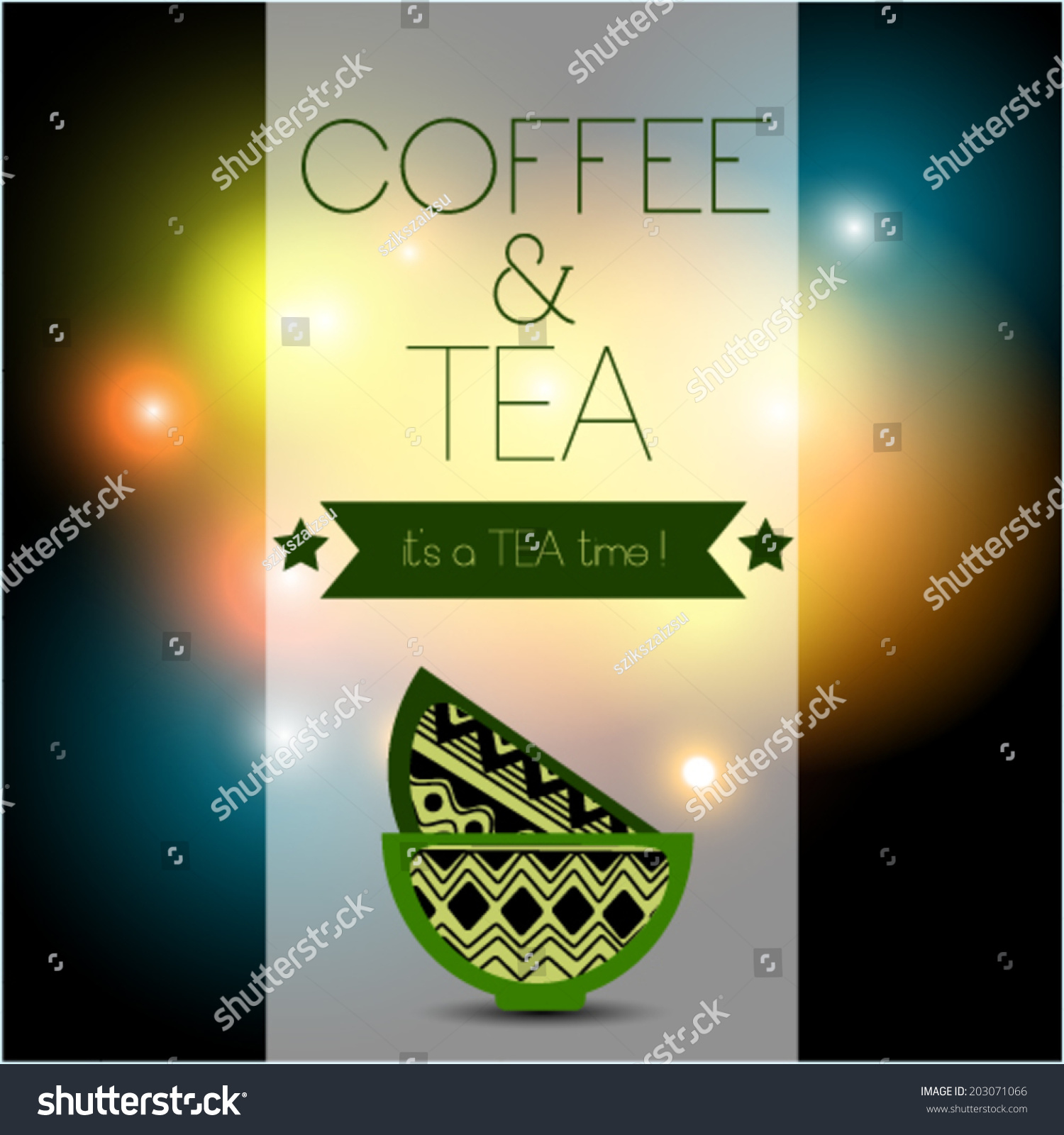 Tea Coffee Time Card Stock Vector (Royalty Free) 203071066 | Shutterstock