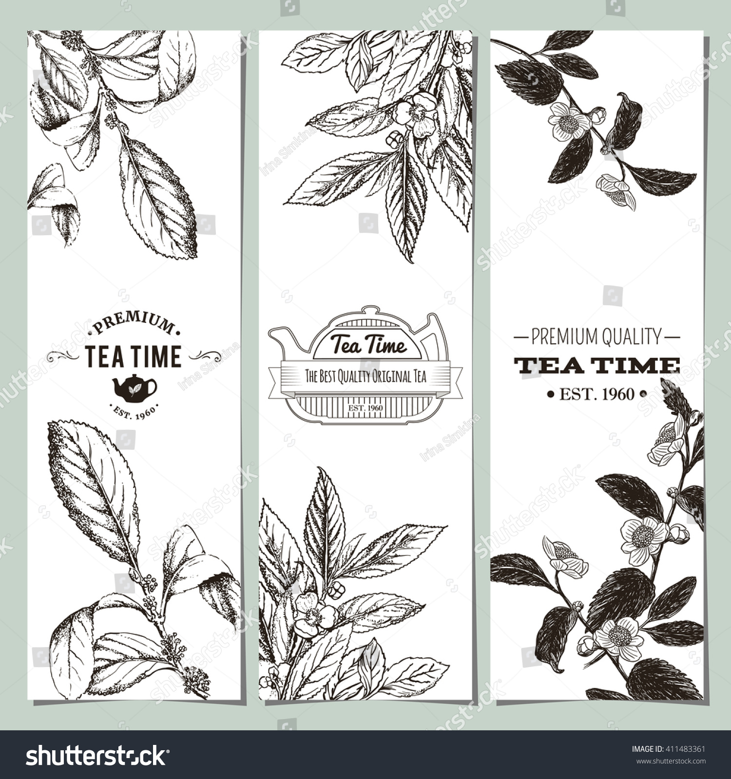 Tea Banner Collection Vector Illustration Stock Vector (Royalty Free ...