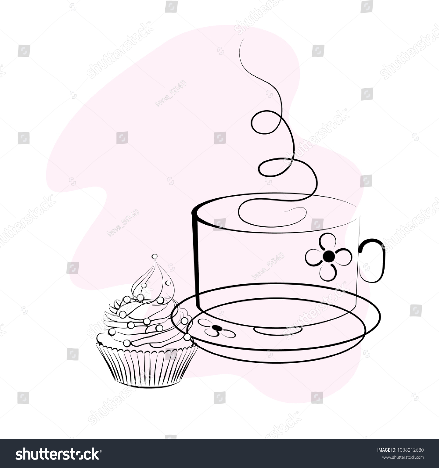 Tea Coffee Cupcake Clipart Vector Stock Vector (Royalty Free ...