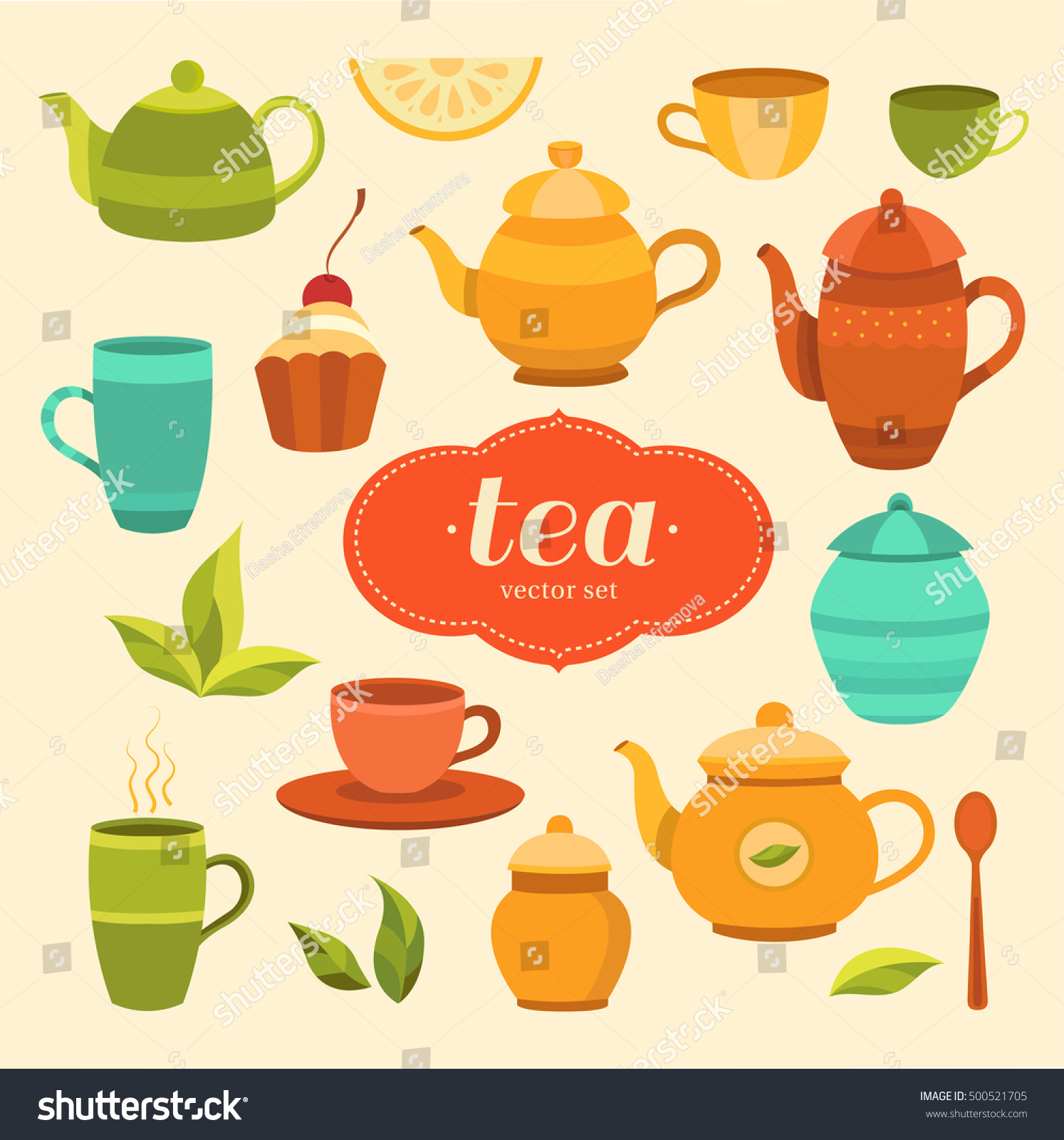 Tea Collection Vector Elements: vetor stock (livre de direitos ...