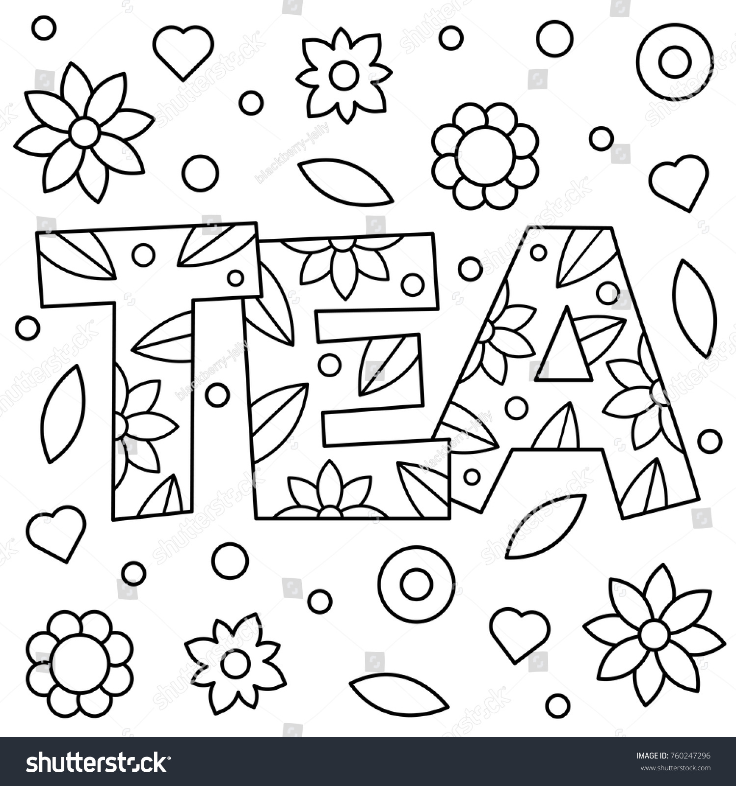 Tea Coloring Page Vector Illustration Stock Vector (Royalty Free ...
