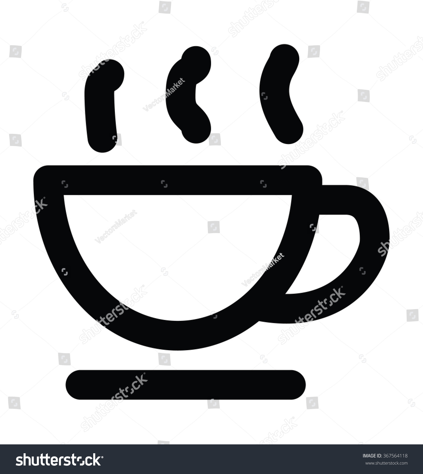 Tea Cup Bold Line Vector Icon Stock Vector (Royalty Free) 367564118