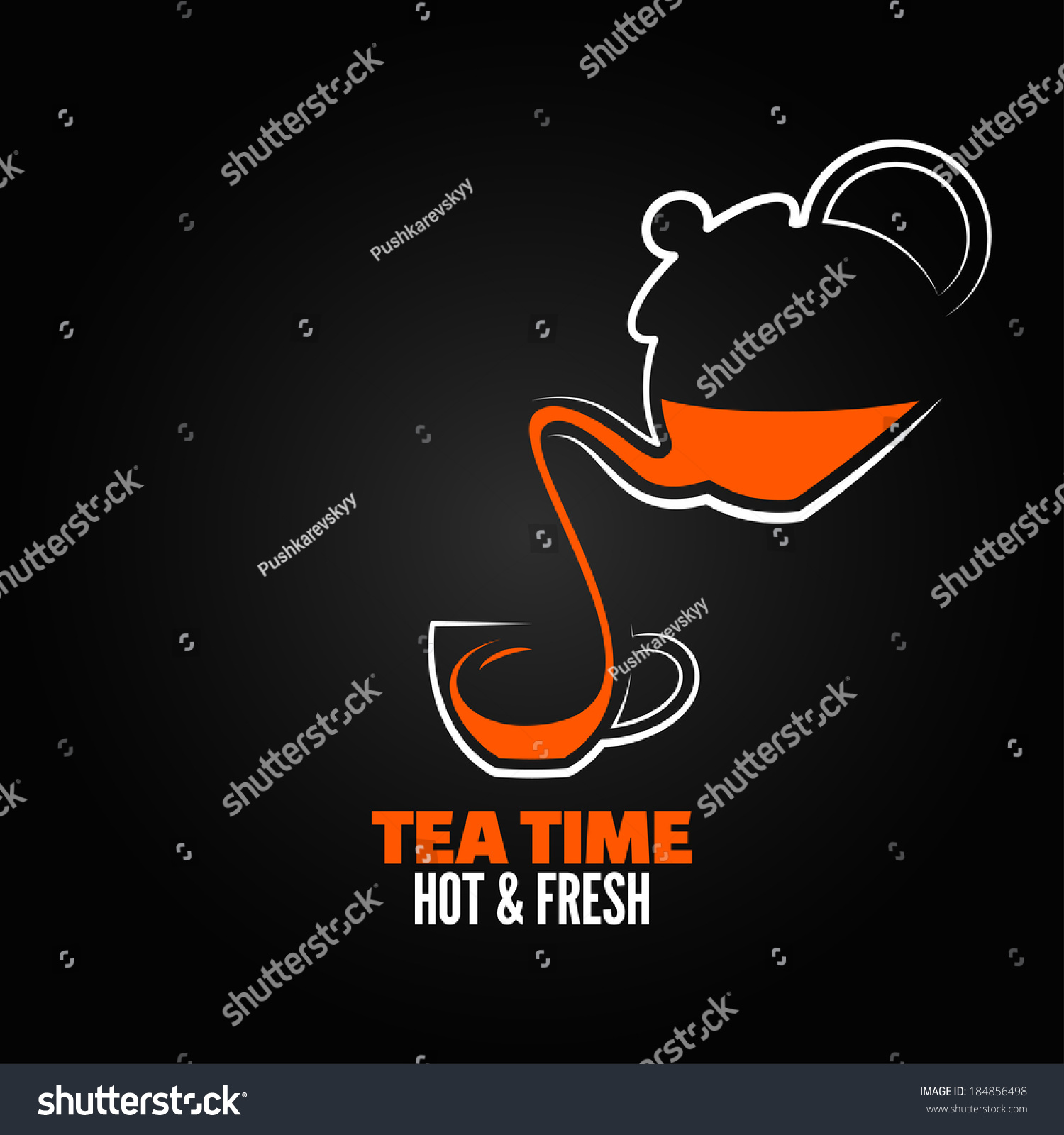 Tea Cup Design Menu Background Stock Vector (Royalty Free) 184856498 ...