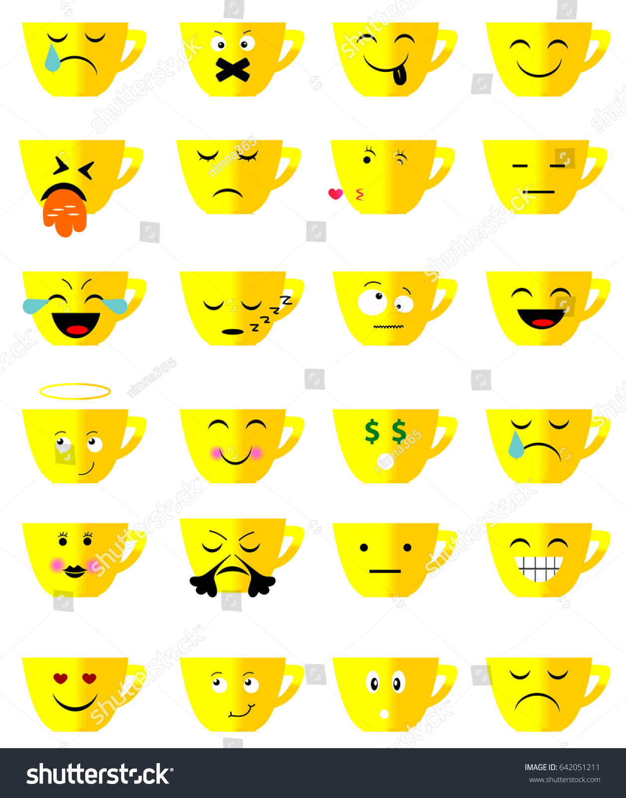 Tea Cup Emoji Faces: เวกเตอร์สต็อก (ปลอดค่าลิขสิทธิ์) 642051211 ...