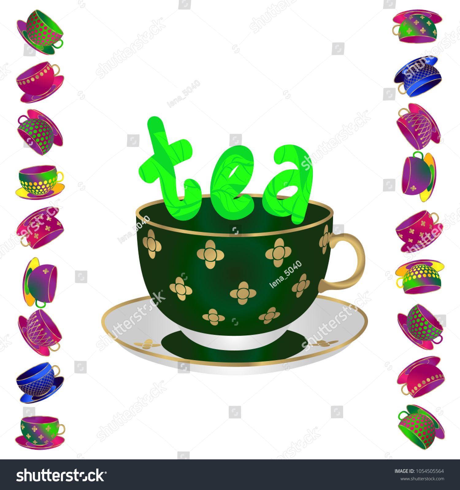Tea Cup Vector Illustration White Background Stock Vector (Royalty Free ...