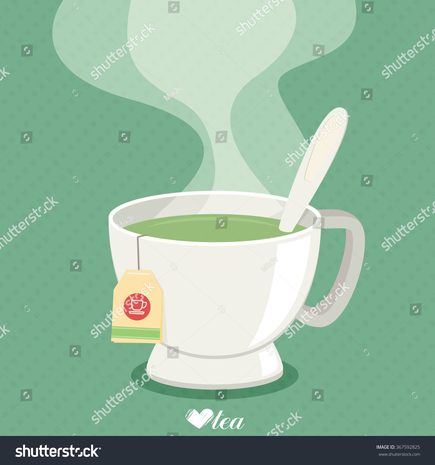 Tea Cup Smoke Flat Vector Stock Vector (Royalty Free) 367592825