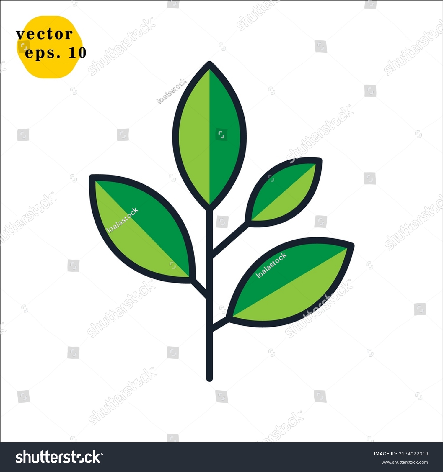 Tea Leaves Icon Logo Design Vector Stock Vector (Royalty Free ...