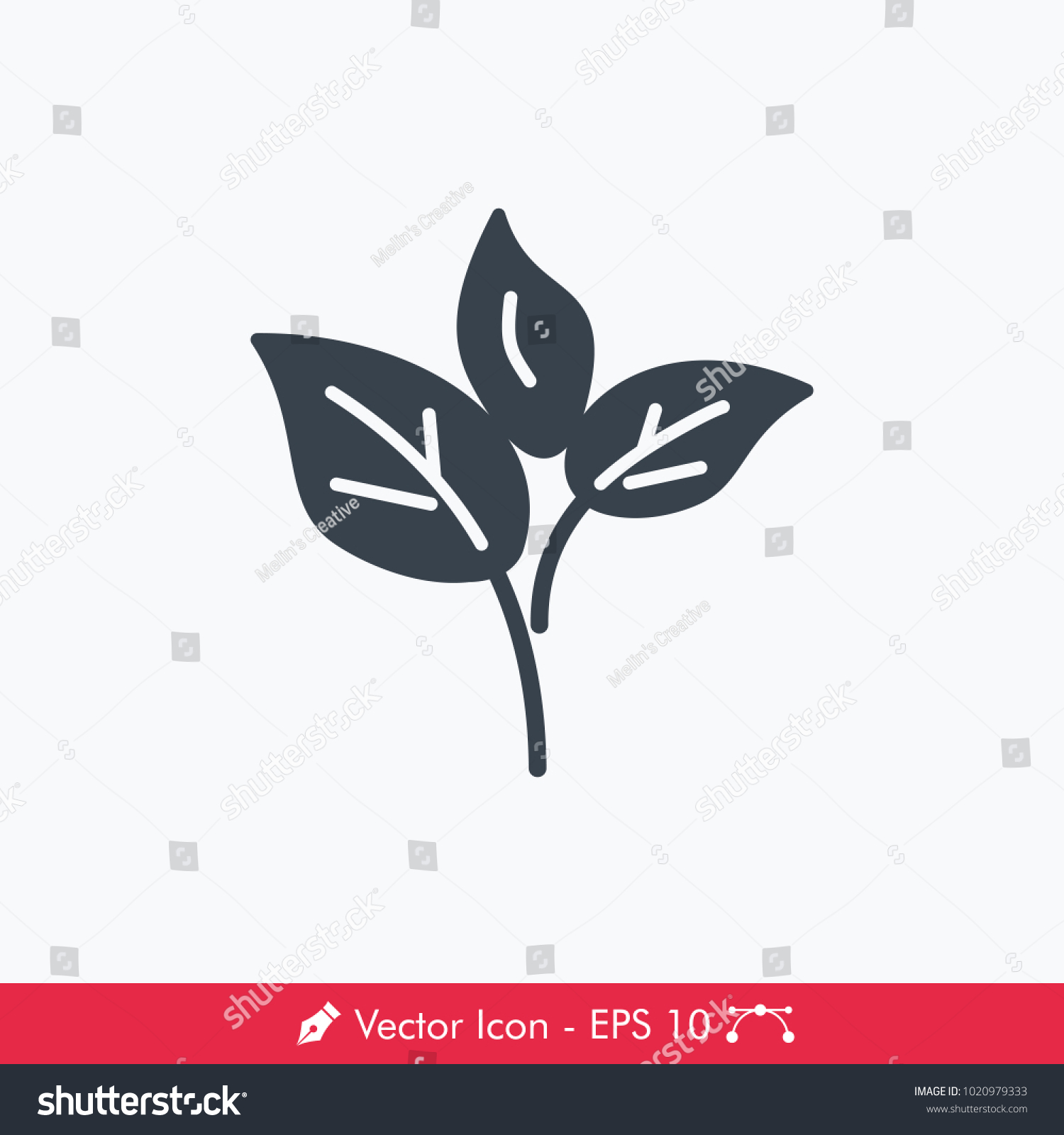 Tea Leaves Icon Vector Stock Vector (Royalty Free) 1020979333 ...