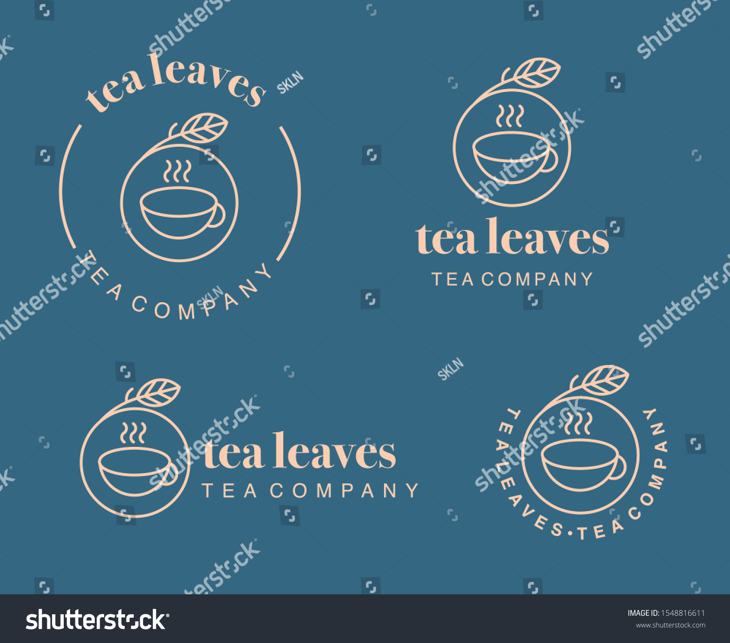 Tea Leaves Logo Design Vector Icon Stock Vector (Royalty Free) 1548816611