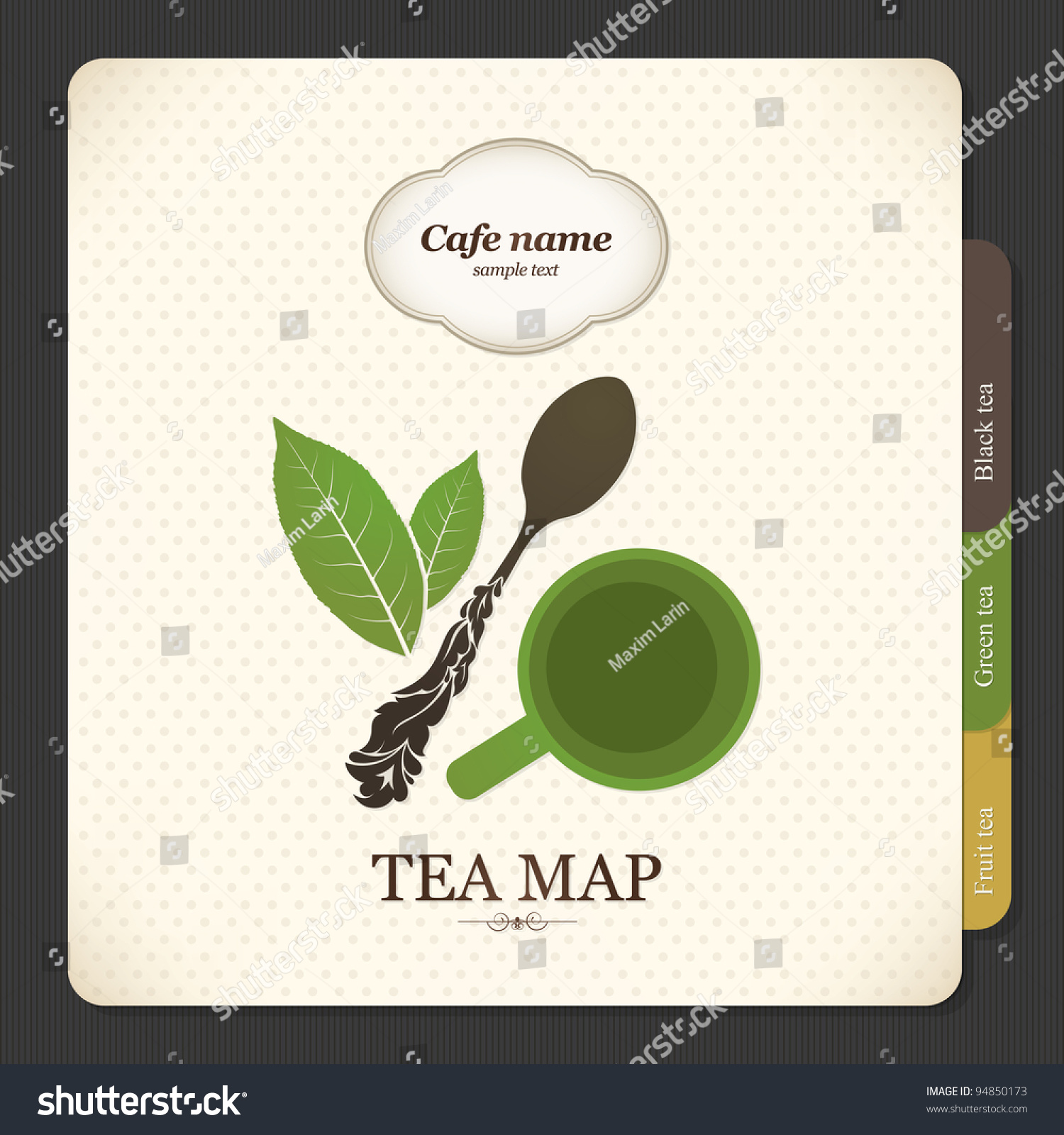 Tea Map Restaurant Menu Design Stock Vector (Royalty Free) 94850173 ...