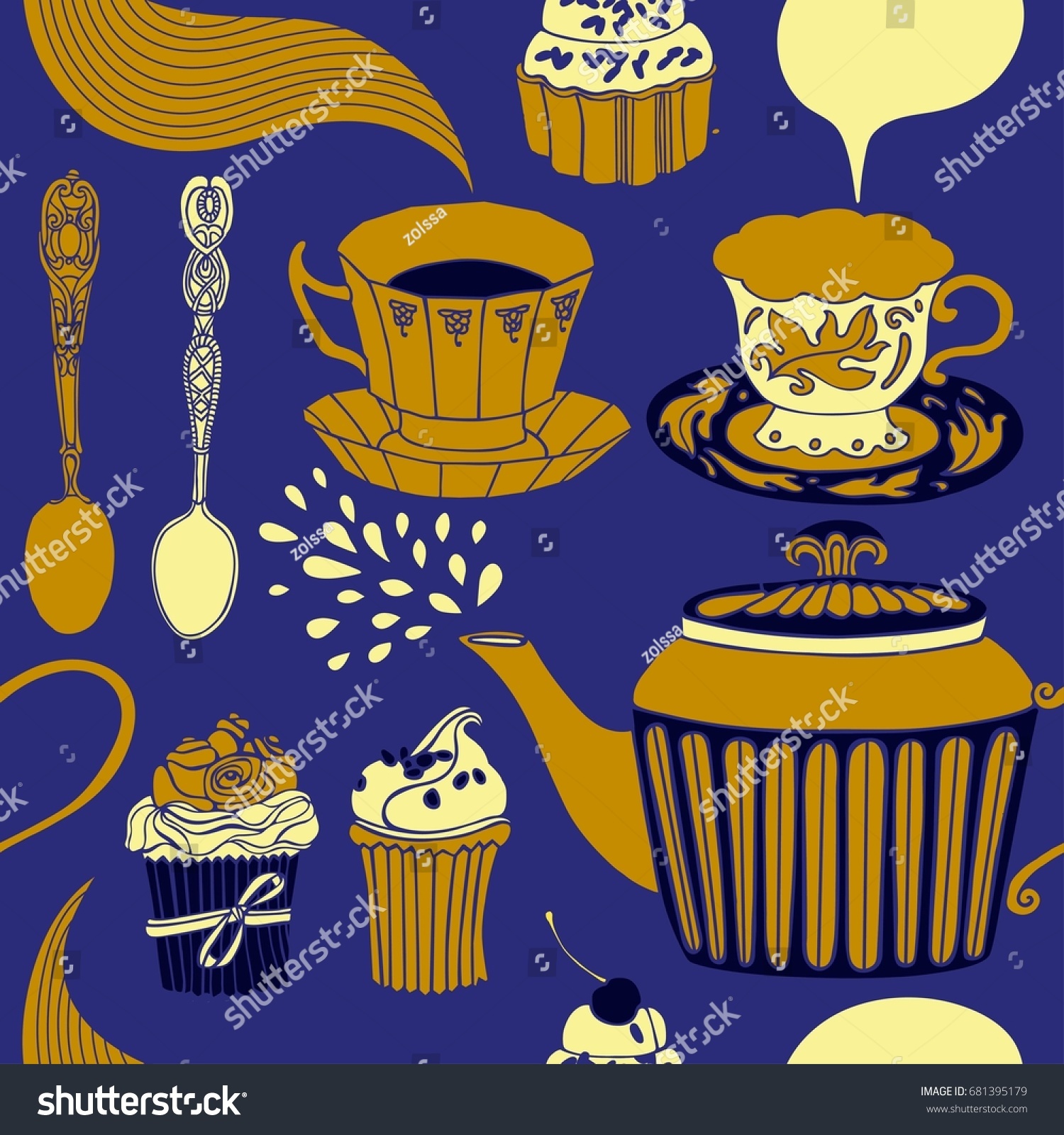 Tea Party Background Vector Illustration Stock Vector (Royalty Free ...