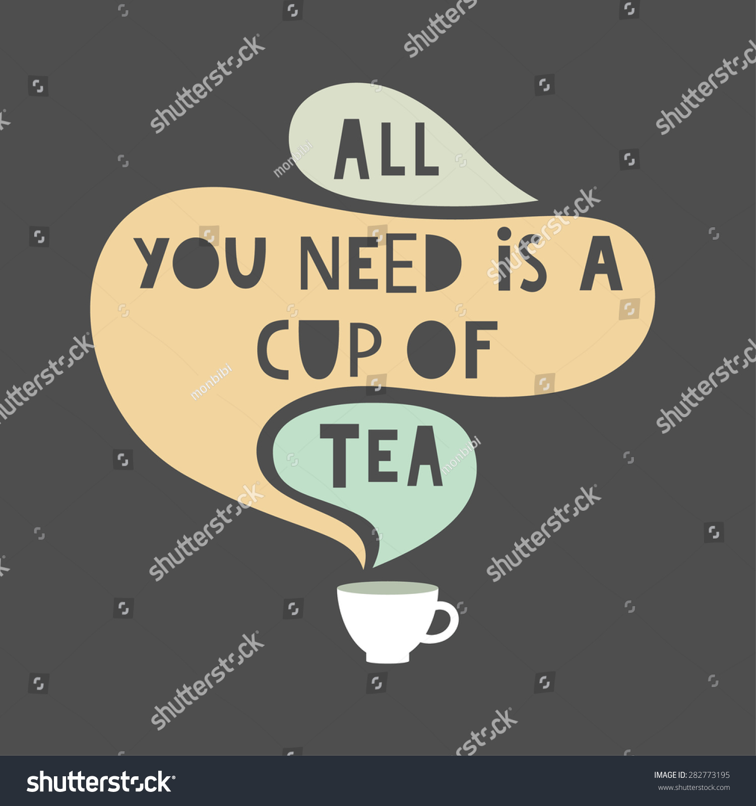 Tea Time Card Design Vector Illustration Stock Vector (Royalty Free ...