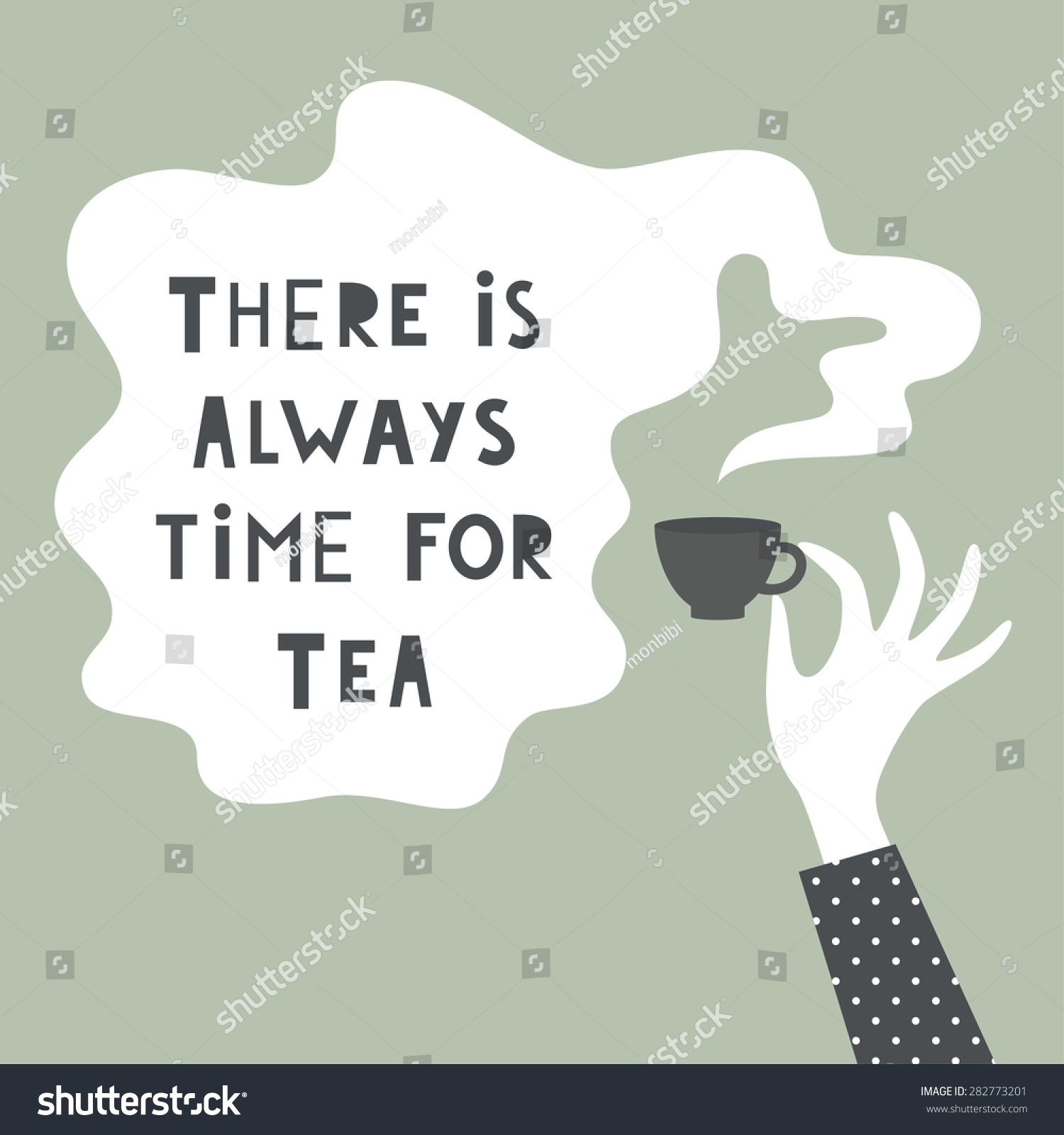 Tea Time Card Design Vector Illustration Stock Vector (Royalty Free ...