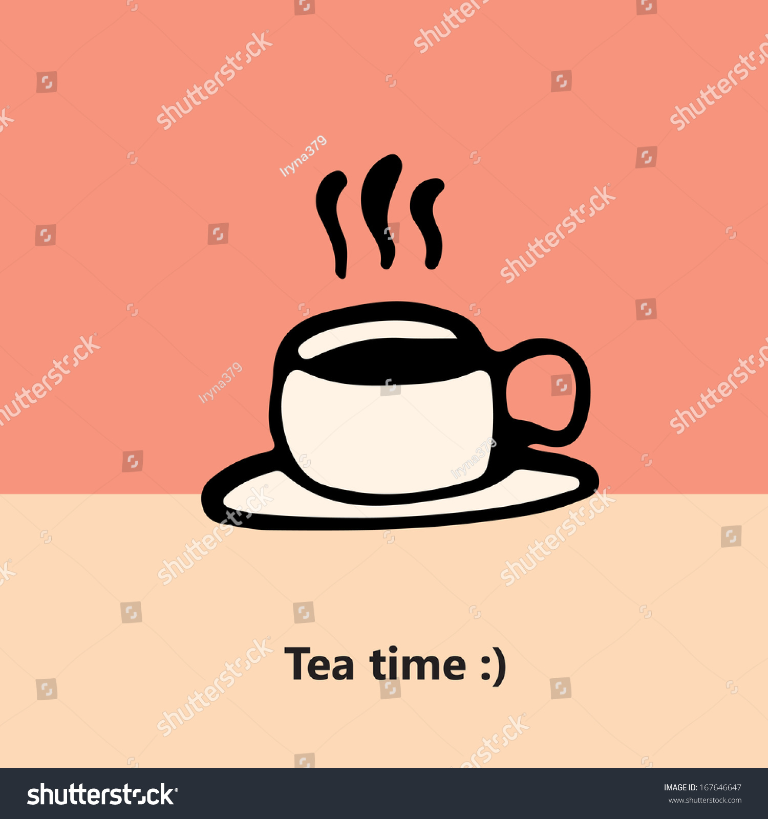 Tea Time Cup Icon Stock Vector (Royalty Free) 167646647 | Shutterstock