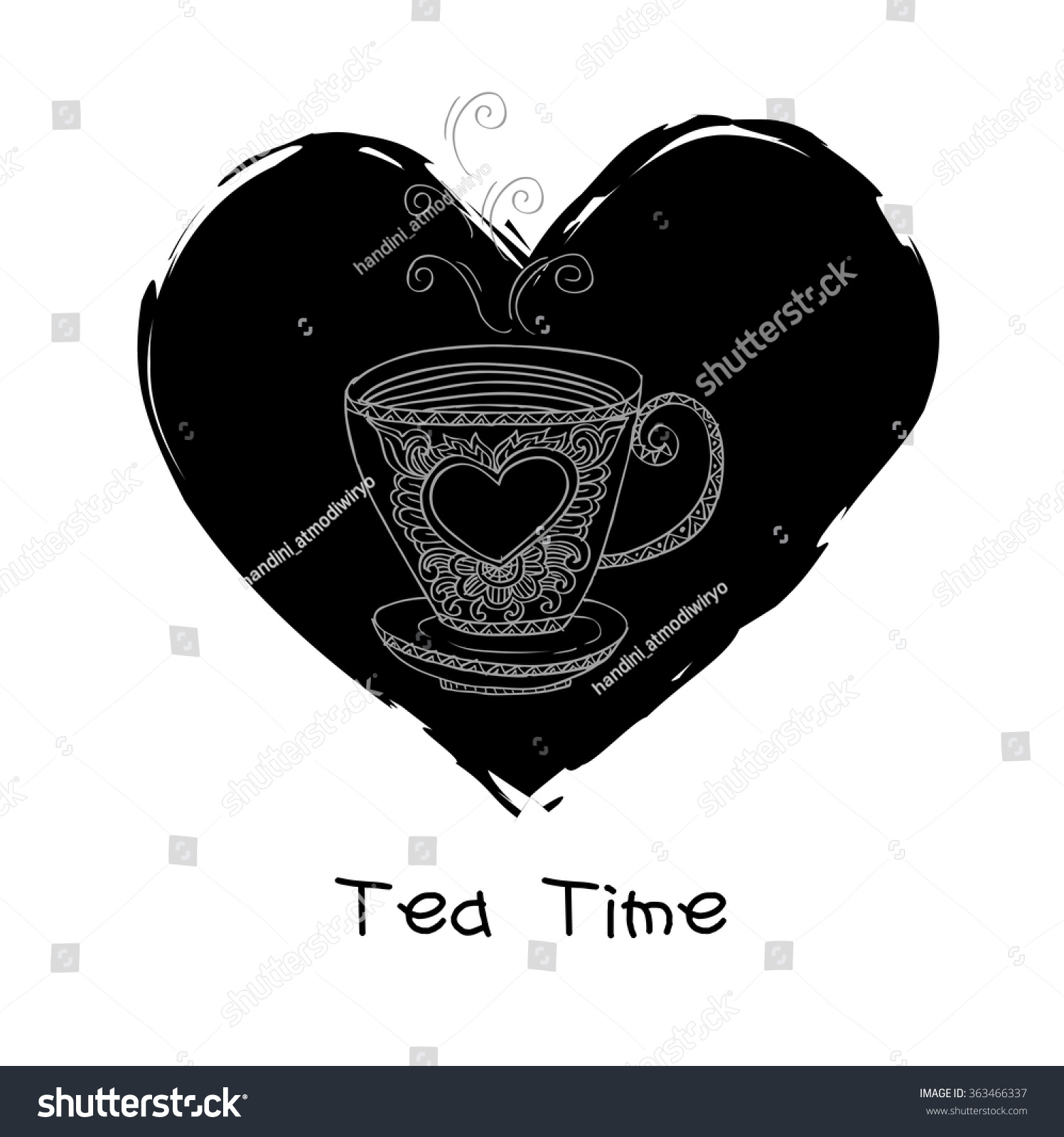 Tea Time Hand Drawing Illustration Stock Vector (Royalty Free ...