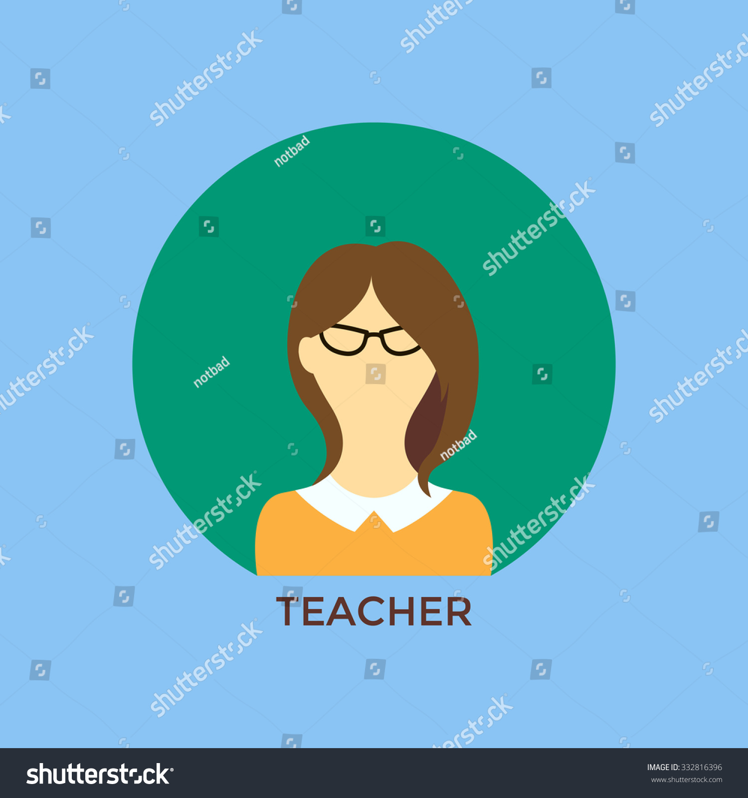 Teacher Avatar Profile Icon Flat Vector: เวกเตอร์สต็อก (ปลอดค่า ...
