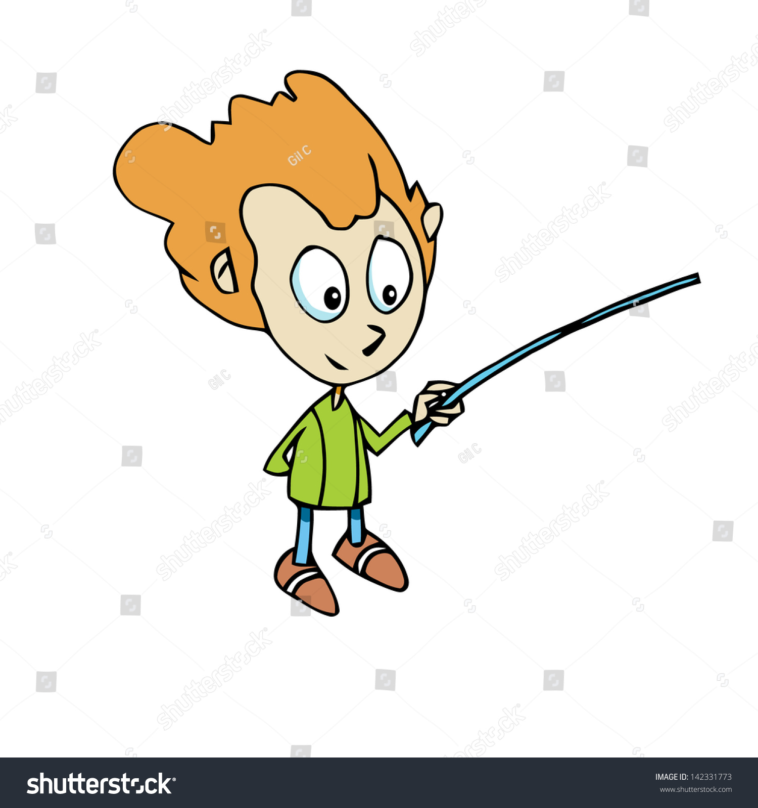 Teacher Holding Pointer Cartoon Stock Vector (Royalty Free) 142331773 ...