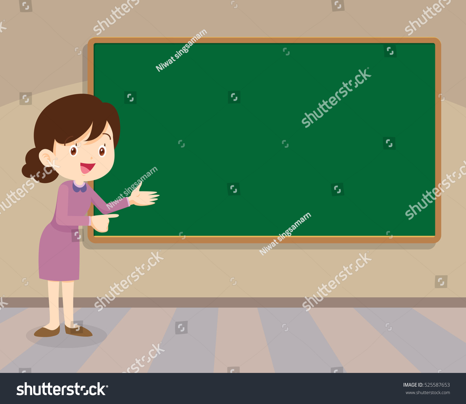 Teacher Front Chalkboard Copy Space Your Stock Vector Royalty Free