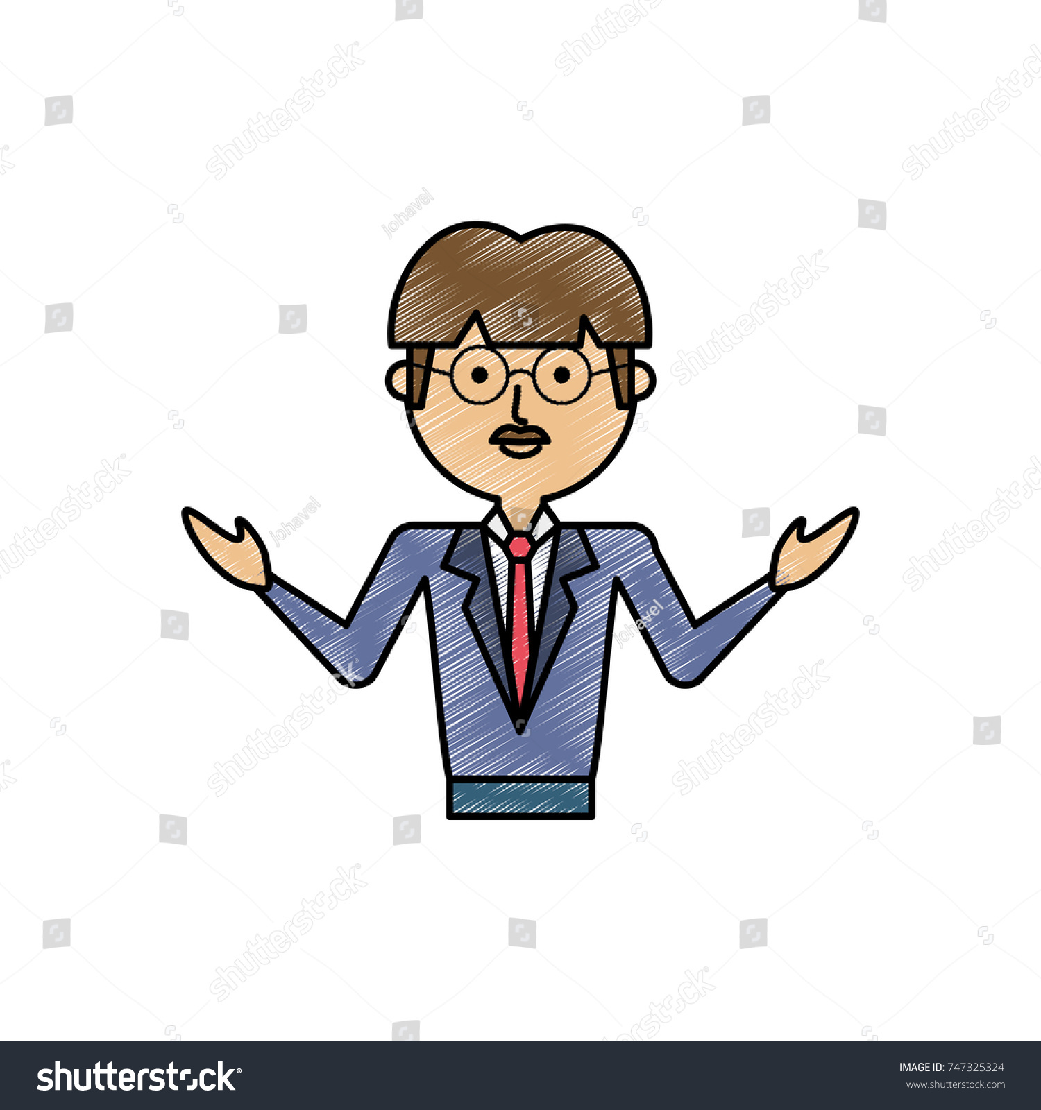 Teacher Man Vector Illustration Stock Vector (Royalty Free) 747325324