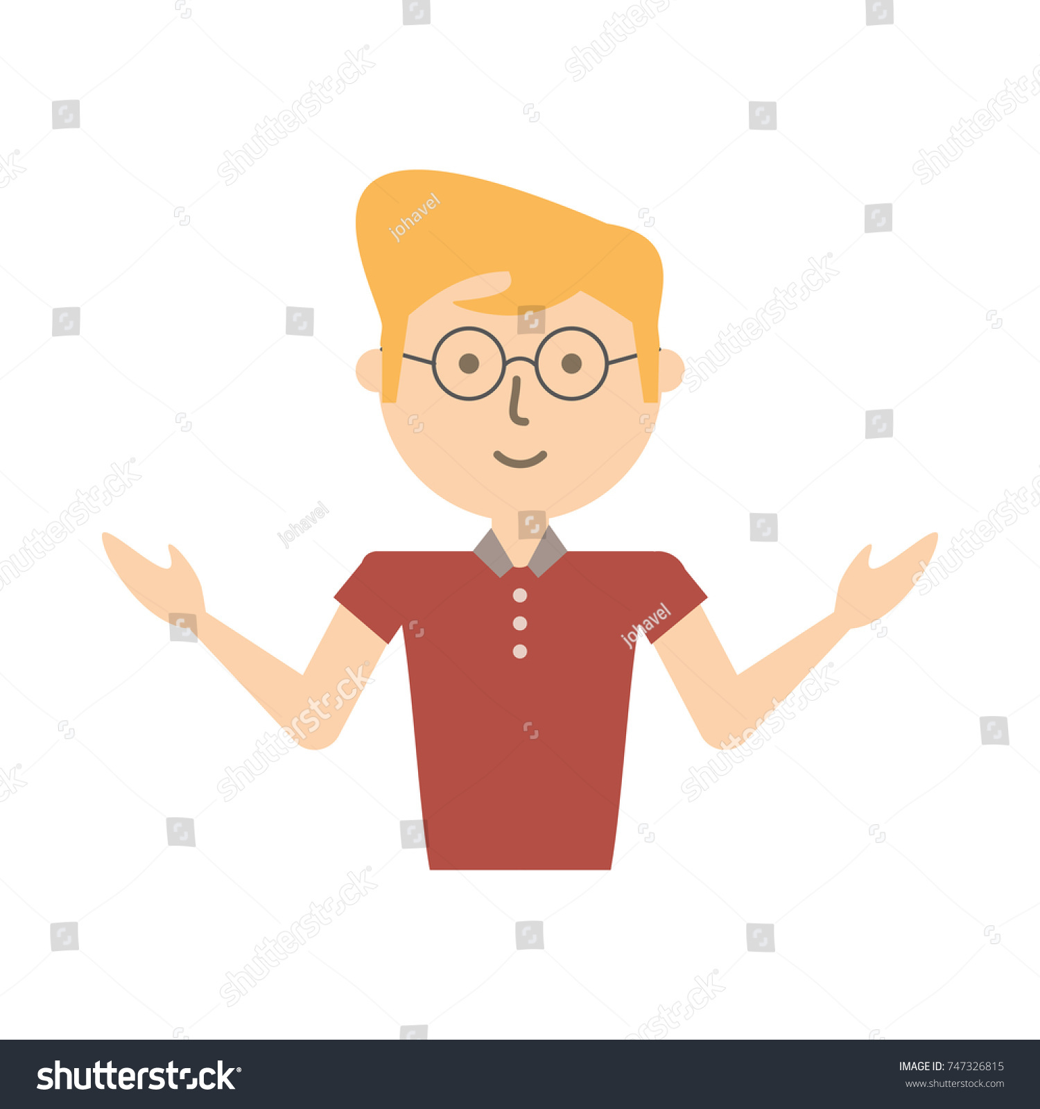 Teacher Man Vector Illustration Stock Vector (Royalty Free) 747326815 ...