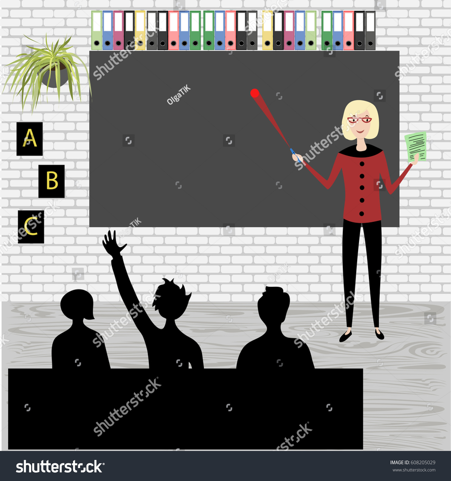 Teacher Students Vector Illustration Stock Vector (Royalty Free ...