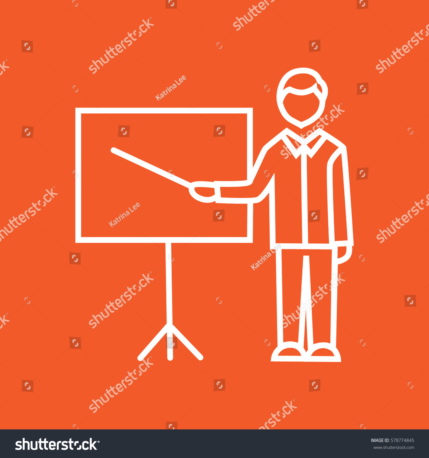Teacher Pointer Blackboard Vector Icon: vector de stock (libre de ...