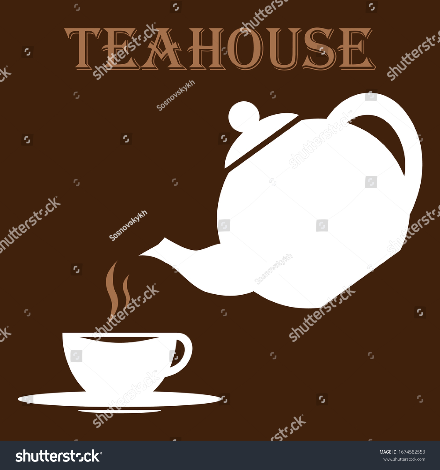 Teahouse Logo Icon Vector Background Stock Vector (Royalty Free ...