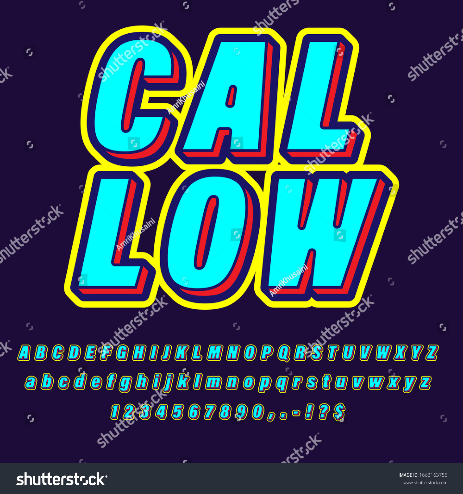 Teal Red Yellow Modern Sticker Alphabet Stock Vector (Royalty Free ...