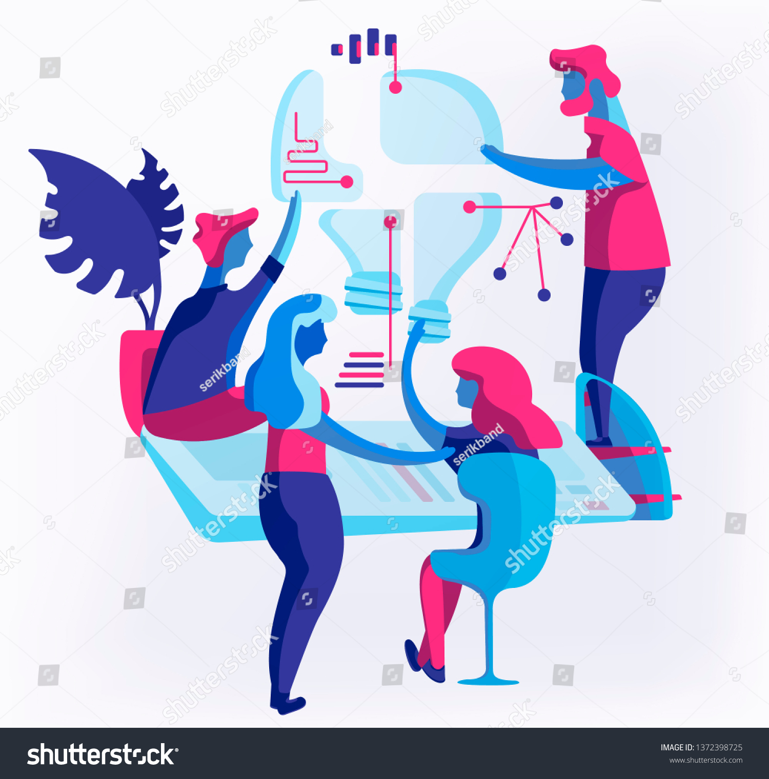 Team Brainstorm Illustration Stock Vector (Royalty Free) 1372398725 | Shutterstock