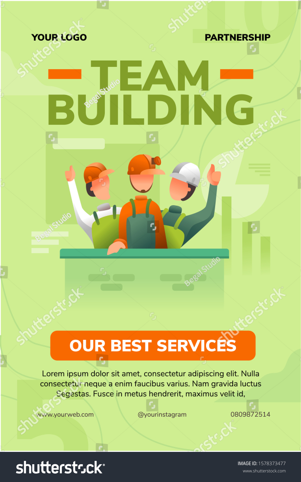 Team Building Poster Template Vector: vector de stock (libre de ...