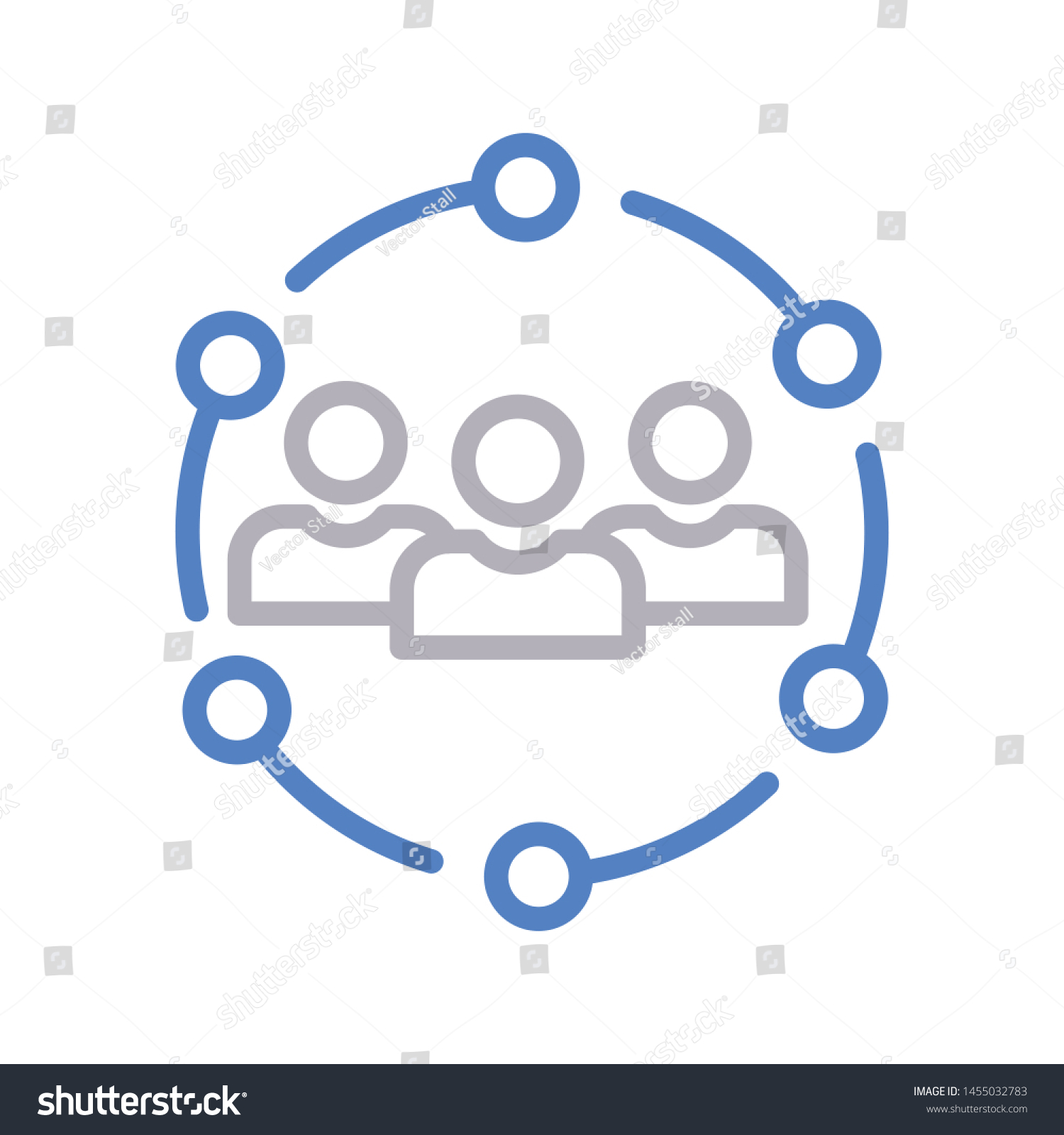 Team Connection Colour Line Vector Icon Stock Vector (Royalty Free ...