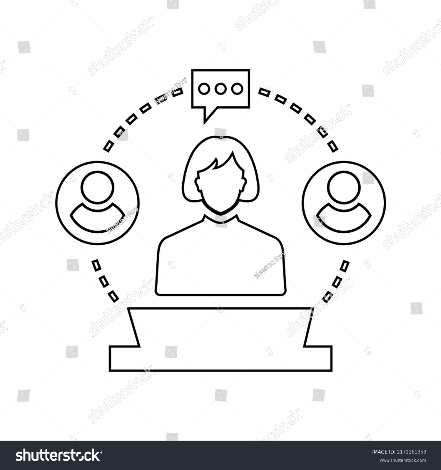 Team Conversation Communication Icon Outline Vector Stock Vector ...